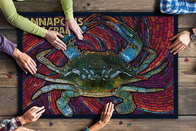 Barb Tourtillotte Artwork Puzzle Heritage Blue Crab Jigsaw Puzzle ...