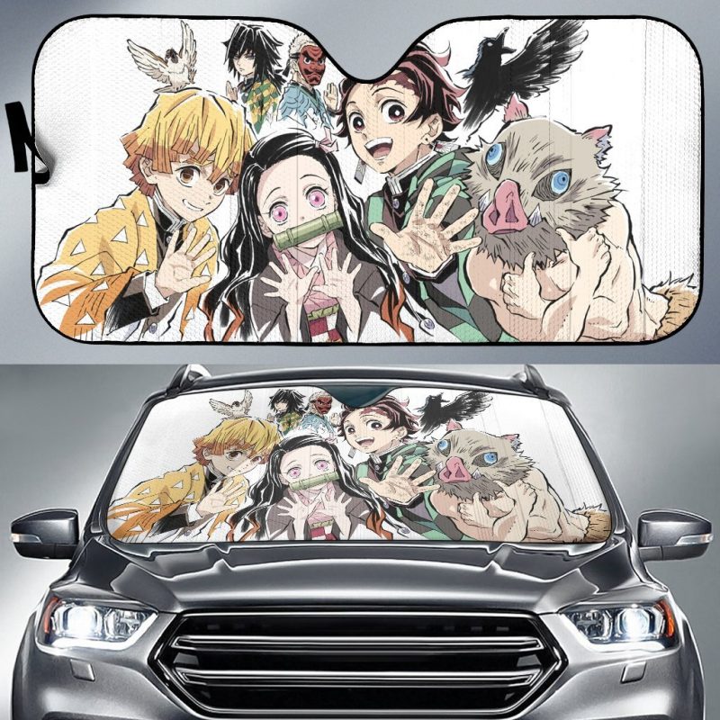 Demon Slayer Funny Anime Car Auto Sun Shade