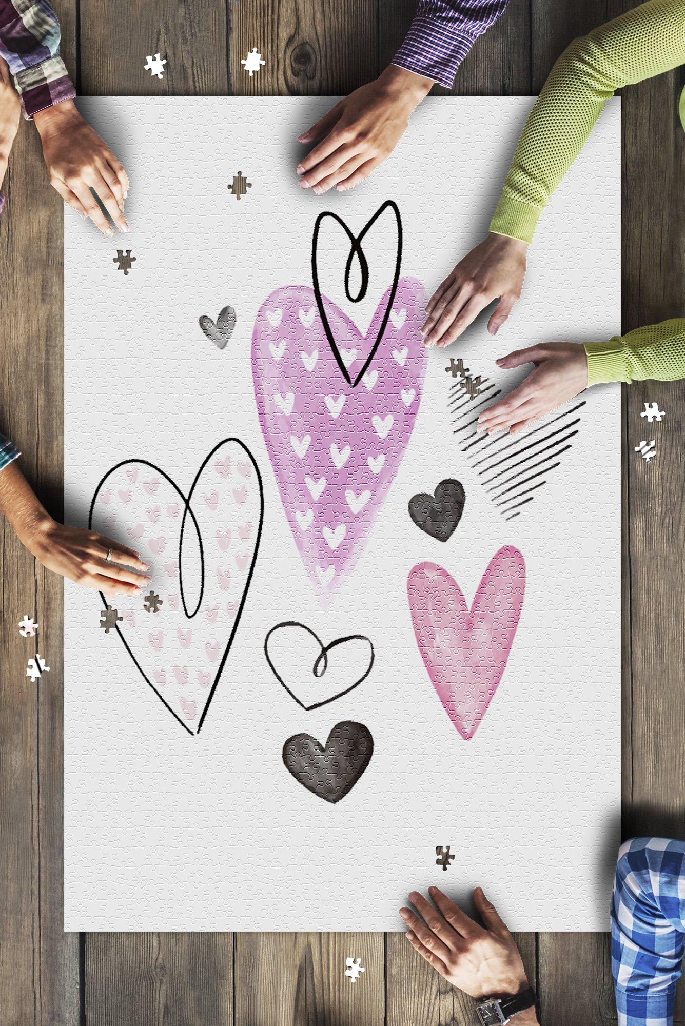 Hearts Valentines Day Icons Jigsaw Puzzle Set