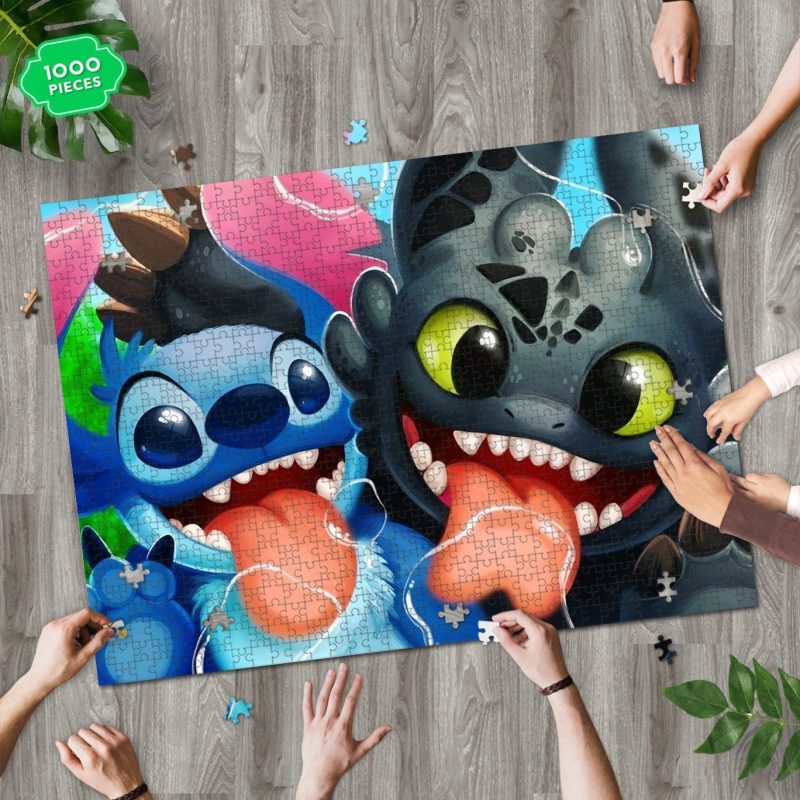 Stitch And Toothless Jigsaw Puzzle Set